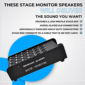 Seismic Audio Speakers 16 Channel Low Profile XLR Send Circuit Board Snake Cable, XLR Splitter Cable, 100 Feet
