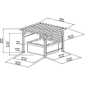Sunjoy Cedar Pergola 10 x 11 ft. Wooden Hot Tub Pergola with Adjustable Canopy and Privacy Screen by SummerCove