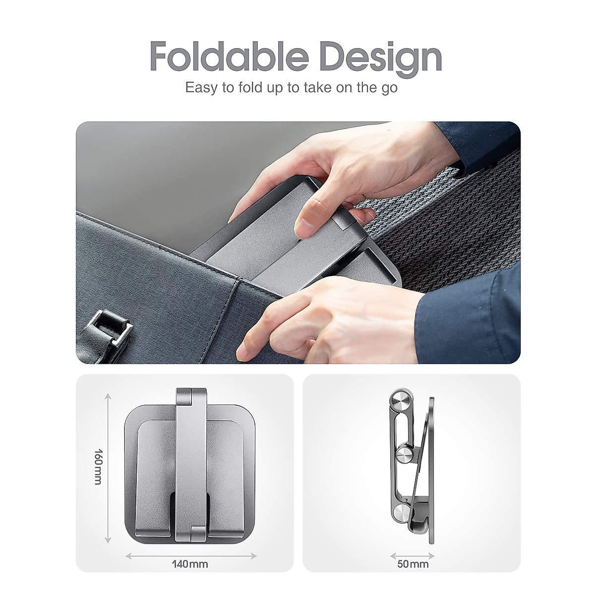 elitehood Aluminum iPad Stand, Adjustable iPad Stand Holder for Desk, Desktop Tablet Stand Dock for iPad Pro 12.9 11, iPad Air Mini 4 5 and More 4-13 inches Tablets, Gray