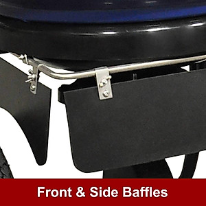 Chapin International 82108B Made in the USA 100-pound Professional and Residential Salt and Ice Melt Broadcast Walk Behind Spreader, Front and Side Baffles, 14" Tires, Stainless Steel Frame, Blue