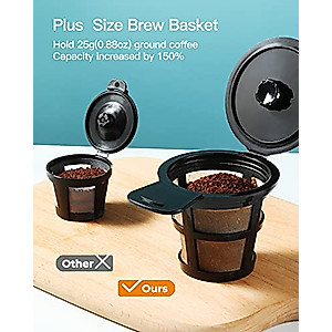 Famiworths Single Serve Coffee Maker for K Cup & Ground Coffee, With Bold Brew, One Cup Coffee Maker, 6 to 14 oz. Brew Sizes, Fits Travel Mug, Oyster Green