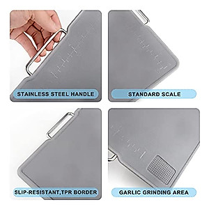 FIVETAS Cutting Boards For Kitchen Dishwasher Safe,Set Of 3 With Holder,Plastic Cutting Boards With Easy-Grip Handles.Garlic Grinding Area. BPA Free,Non-Porous Non-Slip Feet…