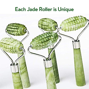 kimkoo Jade Roller and Gua Sha Set for Face-3 in 1 Kit with Facial Massager Tool,100% Real Natural Jade Stone Facial Roller Anti Aging,Face Beauty Set for Eye Anti-Wrinkle