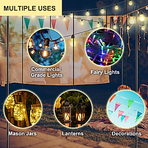 FLORECORD 2 Pack Heavy Duty 10ft Adjustable Outdoor Metal String Light Poles Lighting Stand to Hang LED Lights for Outside, Backyard Accessories, Garden, Wedding, Party