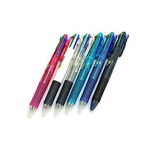 ZEBRA Clip-On G Series 4 Color Ballpoint Multi Pen - 0.7 mm - Pink Body (B4A3-P)