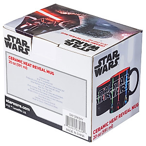 Silver Buffalo Star Wars Lightsaber Logo Heat Reveal Ceramic Coffee Mug, 20-Ounces