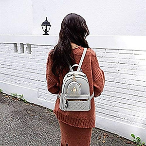 Janede Fashion Small Backpack Mini Purse Casual Daypacks Leather for Teen and Women New (Grey)