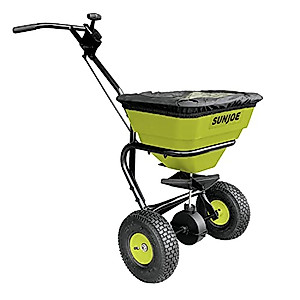 Sun Joe SJ-WBS70 Multi-Purpose Walk-Behind Spreader, 70 Lb. Capacity, Spreads Ice Melt, Grass Seed, Weed Killer, and More, Green
