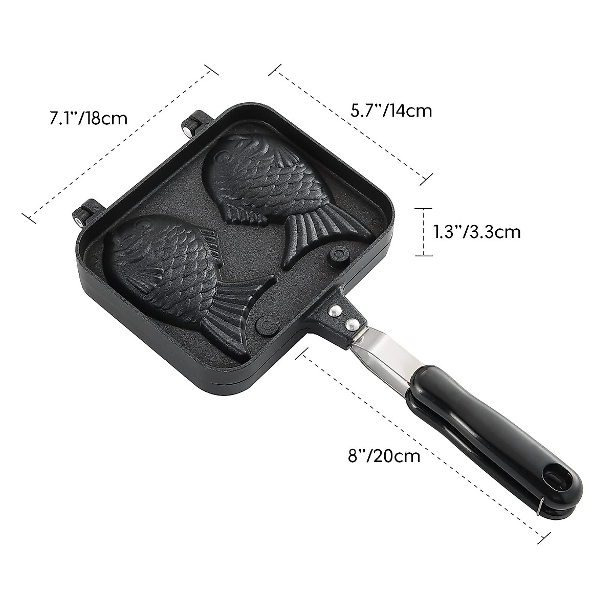 NATGAI Taiyaki Fish Shape Cake Pan Waffle Cake Maker Pan Fish-Shaped Pancake Double Pan Mold