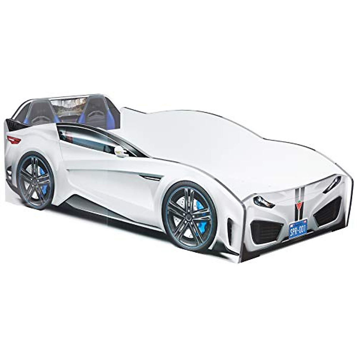 Cilek Spyder Race Car Toddler Bed Frame, Toddler White