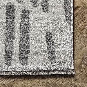 nuLOOM Truly Abstract Diamonds Area Rug, 8' x 10', Light Grey