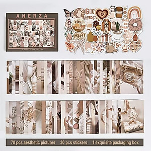 ANERZA Beige Wall Collage Kit Aesthetic Pictures, Boho Room Decor for Bedroom Aesthetic, Posters for Room Aesthetic, Cute Photo Wall Decorations for Teen Girls, Dorm Trendy Wall Art