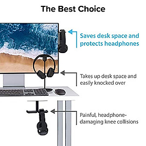 TotalMount Monitor Stand for Headphones and Headsets (Premium-Grade Holder Saves Desk Space and Protects Headphones)