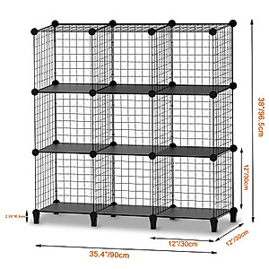 HOMIDEC Cube Storage, Storage Shelves 9 Cube Bookshelf Bookcase Closet Organizer and Storage Wire Storage Cube Multi-Use DIY Storage Cube Shelf for Books, Toys, Clothes, Tools