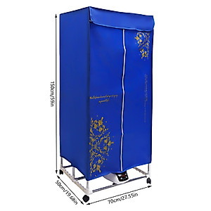 Portable Clothes Dryer, Clothes Dryer with Remote Control, Folding Wardrobe Drying Machine for Home, Apartment, Dormitory, Hotel, Timing Function & 3 Gears Adjustment