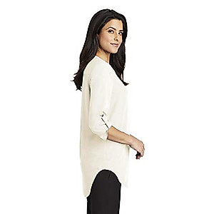 Port Authority Ladies 3/4-Sleeve Tunic Blouse XL Ivory Chiffon