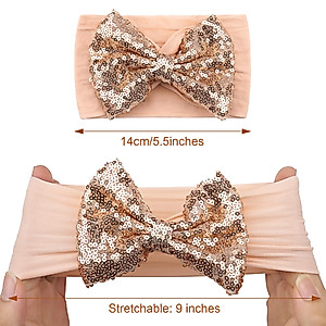 CÉLLOT Baby Girls Headbands Glitter Fesival 5 Inch Hair Bows Headbands for Newborn Infant Toddler Photographic Set of 15