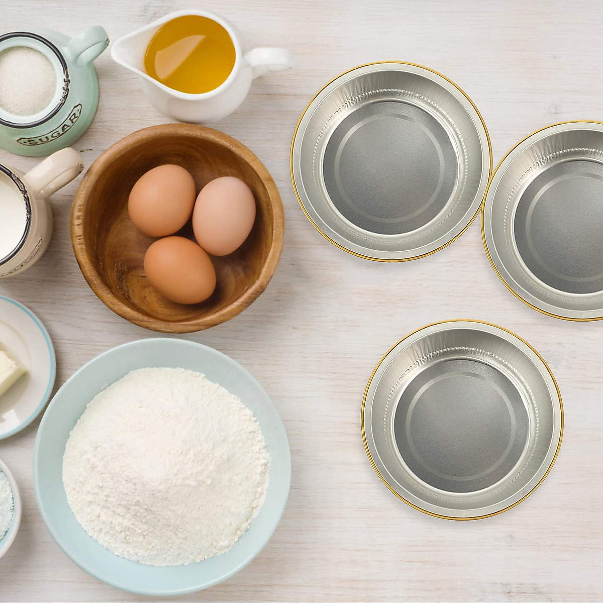 Hemoton 10pcs Boxes Foil Cake Bowls Dessert Baking Cups Disposable Foil Ramekins Disposable Ramekins Pie Tins Round Baking Pan Multi-Function Cake Container Aluminum Foil Commercial Pizza