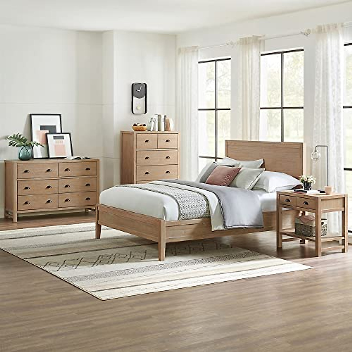 Alaterre Furniture Arden Nightstand, Light Driftwood