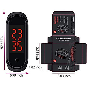 TRACER Bracelet Smart Wristband Watch Body Temperature Measuring Real-time Display Smartwatches,Waterproof - Black