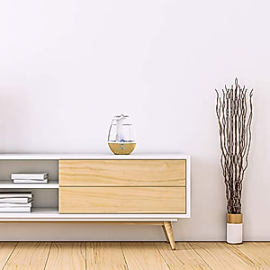 Sharper Image UHT1-SI Ultrasonic Cool Mist Humidifier, 0.4 Gallon (1.5L) Water Tank, 2 Settings, Auto Shut-Off, 360° Rotatable Nozzle, Illuminated Touch Control, LED Nightlight, Ash Woodgrain