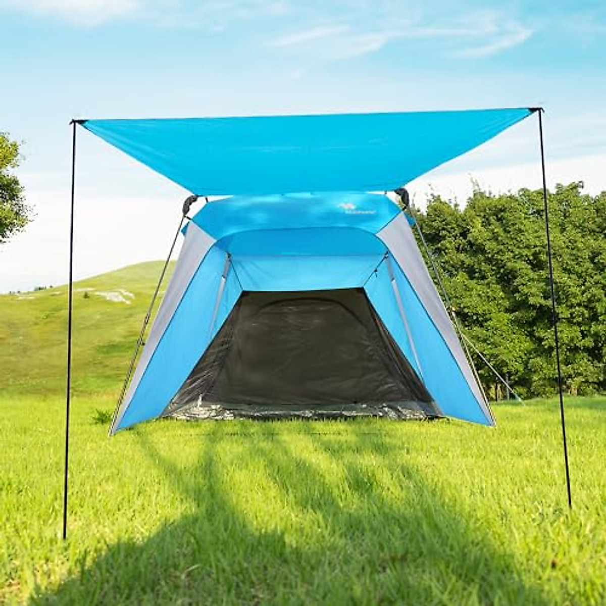 8.2'x8.2' Pop Up Canopy, 2023 Upgraded Outdoor Canopy, Portable Instant Camping Canopy, Easy Set-up Canopy with 1 Sidewall