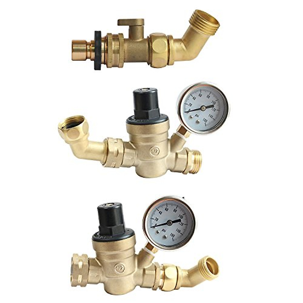 PLG Garden Hose Elbow Connector 45 Degree Hose Extender for RV Water Hose Solid Brass