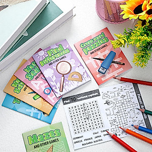 Hungdao 48 Pcs Mini Activity Books for Boys and Girls, Fun and Games, Challenging Activities Include Mazes, Word Scramble and More Bulk Gifts for Students Party Classroom Goodie Bag Stuffers