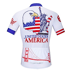 USA Cycling Jerseys Men, USA Flags Bicycle Shirts Summer Riding Tops Quick Dry Bicycle Jersey S-3XL