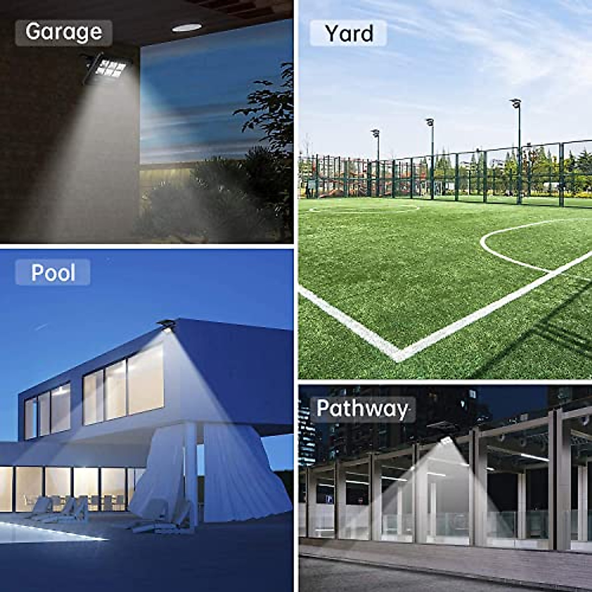 WAWUI Solar LED Flood Lights Outdoor with Remote 80W Solar Security Flood Lights Dusk to Dawn IP65 Waterproof 800 LM 6500K Solar Powered Flood Lights for Garden, Garage, Pathway, Deck