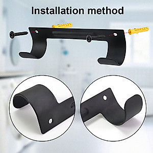 Ironing Board Hanger Wall Mount Ironing Board Holder Organizer Wall Rack for Laundry Rooms Storage Rack Hanging Shelf Hanger (Black)