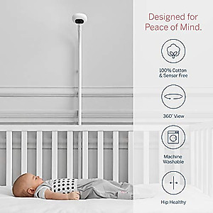 Nanit Breathing Wear Sleeping Bag – 100% Cotton Baby Sleep Sack - Works Pro Baby Monitor to Track Breathing Motion Sensor-Free, Real-Time Alerts, Size Medium, 6-12 Months, Pebble Grey