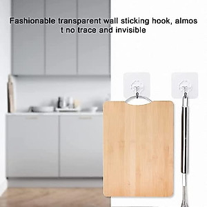 Angyues Adhesive Wall Hooks , Transparent Practical Wall Hook Coat Hooks,20 Pieces Waterproof Oilproof Bathroom and Kitchen Heavy Duty Adhesive Hooks, Ceiling Hooks for Hanging Plants13 Pounds (Max)