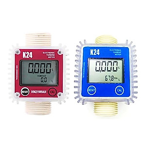 Flow Meter K24 Digital Fuel Flow Meter Gau Voor Chemicaliën Vloeibare Water Ultrasone Oil Flow Meter High Stability and Convenient Operation (Color : Rojo, Size : A)