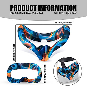 Compatible with Oculus Quest 2 Accessories, Silicone Face Cover, VR Shell Cover,Touch Controller Grip Cover,Protective Lens Cover,Disposable Eye Cover (Aurora)