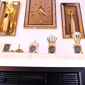 Pack of 10 Personalized Ayatul Kursi Islamic Party Favors Gifts, Ayatul Kursi Muslim Wedding Gifts Engraved on a Brown Wooden Plate Decorated with Golden Acrylic Frame (Black Wood)