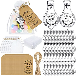 BBTO 50 Pcs Baby Shower Favors for Guests Gifts Baby Shower Bottle Opener Nail Clipper Keychain Thank You Tags and Organza Bags Gender Reveal for Wedding Party Favors Mother Day