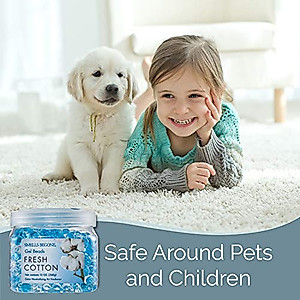 SMELLS BEGONE Odor Eliminator Gel Beads - Air Freshener - Eliminates Odor in Bathrooms, Cars, Boats, RVs & Pet Areas - Made with Essential Oils - Fresh Cotton Scent - 12 Ounce