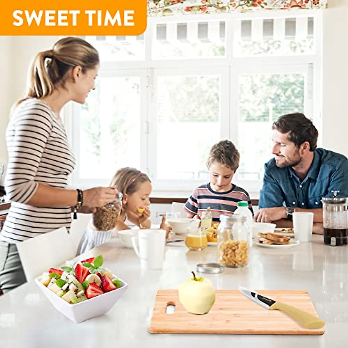 Paring Knife with Sheath Set of 3 Pieces Black Kitchen Knives 3.5 inch Cut Through So Easy