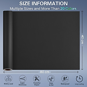 Yikda Self Adhesive Leather Repair Patch Kit, 31.4 in x 16 in Large Vinyl Leather Repair Tape for Furniture, Car Seat, Couch, Sofa, Chair Smooth Black