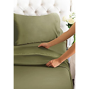 400 Thread Count Cotton - Twin Size Sheet Set - 100% Cotton Sheets - 400-Thread-Count - Sateen Cotton - Deep Pocket Cotton Bed Sheets - Silky & Soft Cotton - Hotel Quality Cotton Sheet for Twin Beds