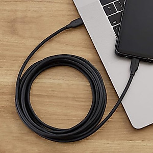 Amazon Basics USB-C to USB-C 2.0 Fast Charger Cable, 480Mbps Speed, USB-IF Certified, for Apple iPhone 15, iPad, Samsung Galaxy, Tablets, Laptops, 6 Foot, Black