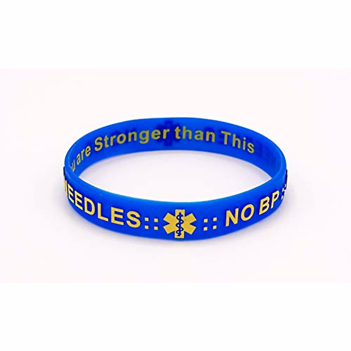 MandM NO BP, NO Needles for Dialysis, Lymphedema Arm Alert Silicone Bracelets, Wristbands Blue and Red(2)