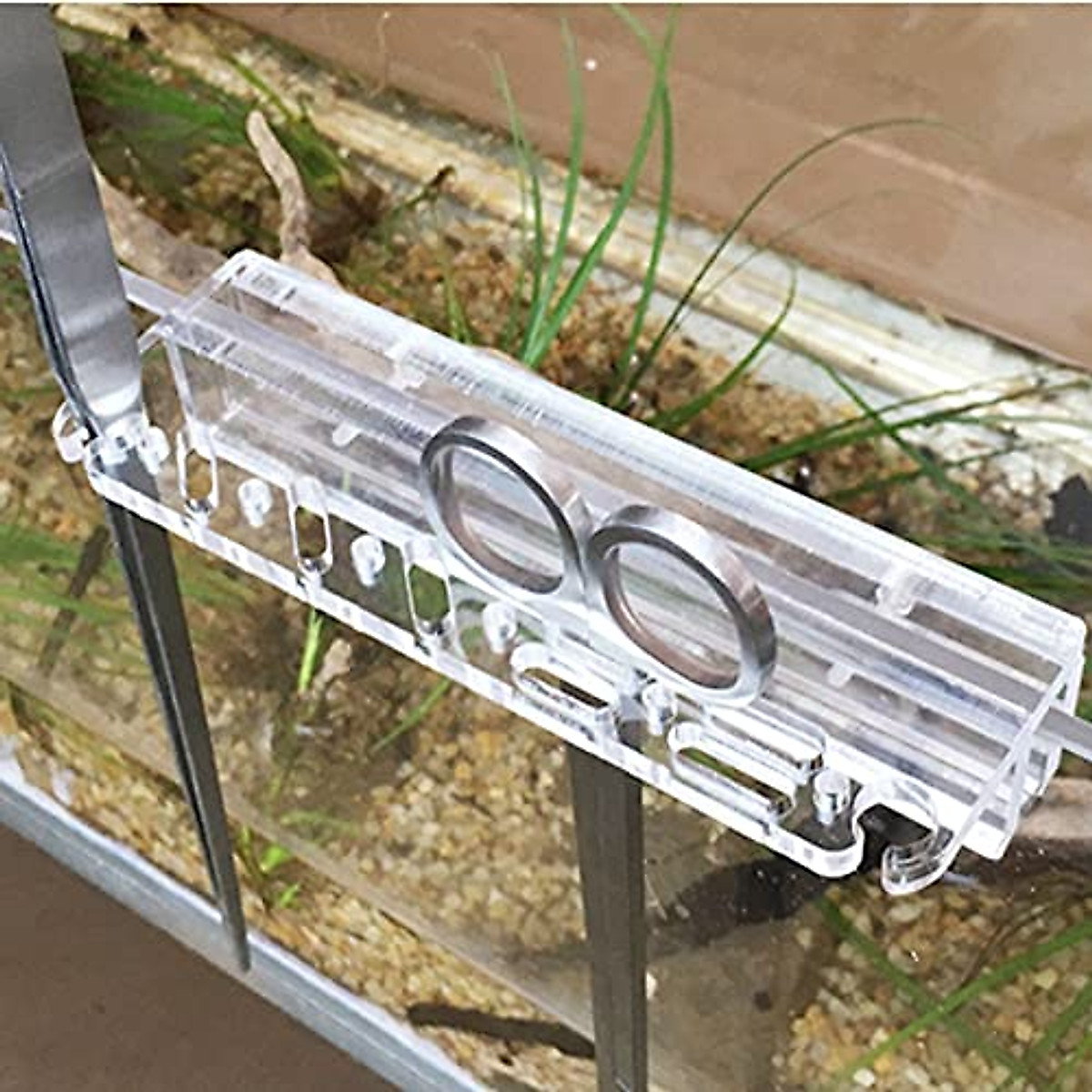 BASE WAVE Aquascape Maintenance Tool Holder for Aquatic Plants-5-1/2''(140mm) Rimless Tank Mount,up to 9/16''(15mm) Glass