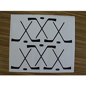 36pcs/Set Hockey Cross Sticks Pattern Vinyl Wall Decal for Kids Room boy Bedroom Sticker Baby Nursery Wall Art Mural YA198 (Black)