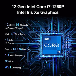 Intel NUC 12 Pro Mini PC Kit NUC12WSHi7 (12-Core i7-1260P 32GB RAM 1TB SSD Iris XE Graphics) Windows 11 Pro Latest Desktop Computer Mini PC,2 x Thunderbolt 4, Intel nuc Wi-Fi 6E AX211 Wireless