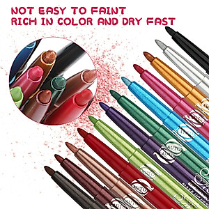 G2PLUS 12 PCS Colorful Eyebrow Pencil, Colored Eyeliners, Colorful Liquid Eyeliner for Eyebrow, Lip Liner Pencil Pen Makeup Cosmetic Set Kit Tool Waterproof