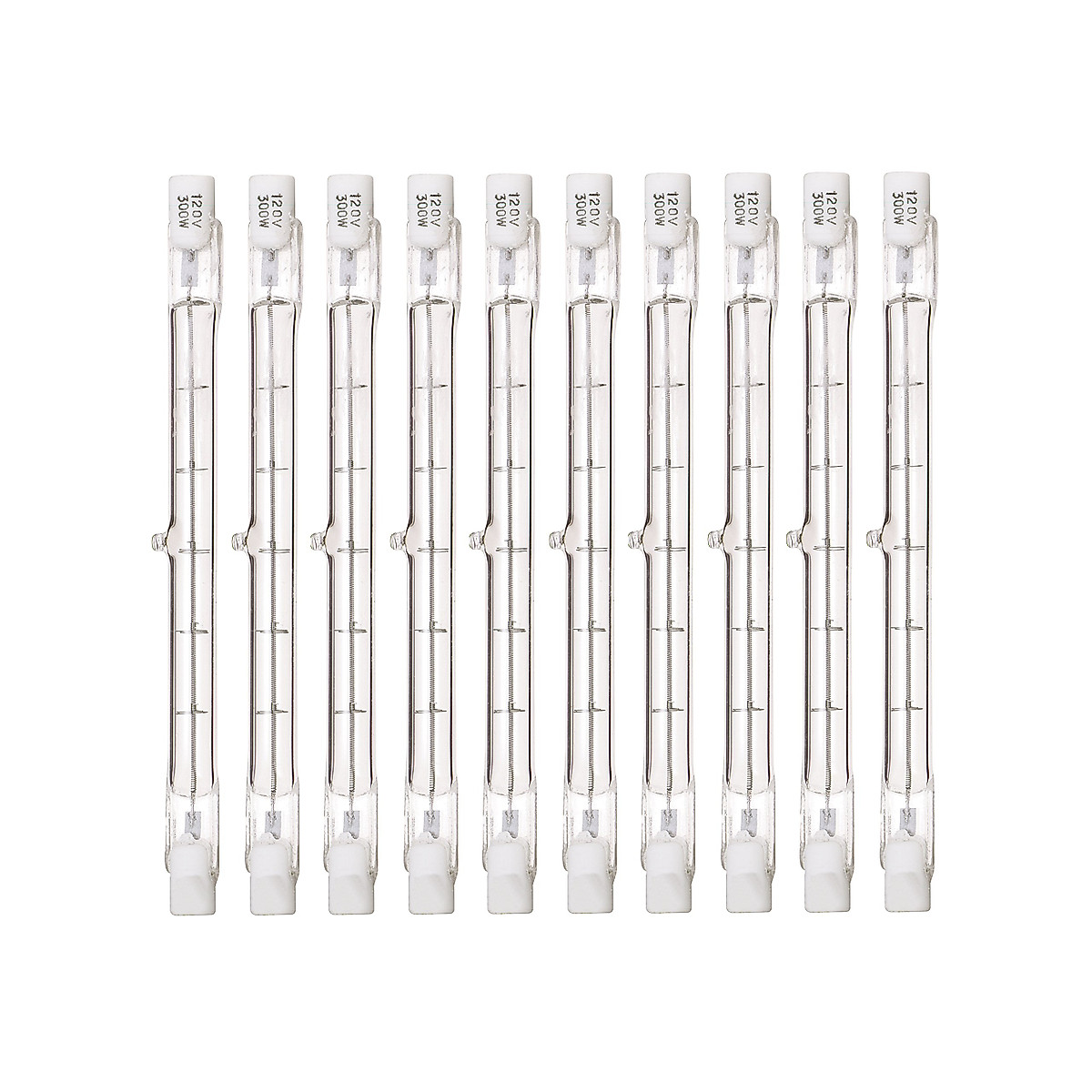 KOR 10 Pack Halogen 300-Watt Double Ended J Type 118 mm (4.64 Inches) 120 Volt R7S Base Q300T3/118mm