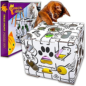 Cat Amazing Sliders – Cat Puzzle Toy for Indoor Cats – Cat Treat Puzzle Box – Interactive Treat Maze – Cat Enrichment Feeder – Food Puzzle – Best Cat Toy Ever!