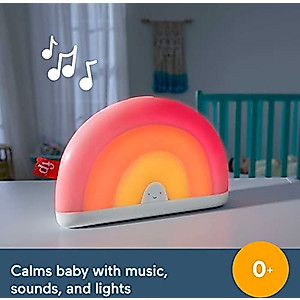 Fisher-Price Sound Machine Soothe & Glow Rainbow With Lights Music And Volume Control For Newborns And Up